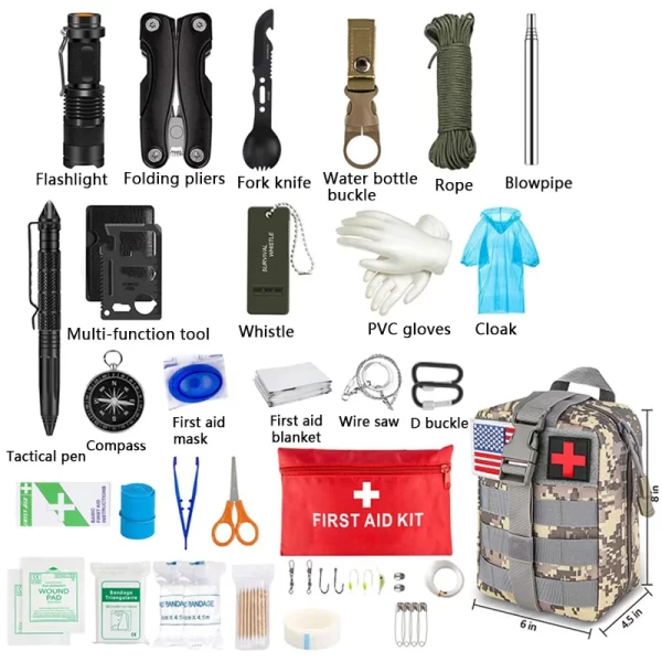 Survival First Aid Kit Survival Military Full Set Molle Outdoor Gear ...